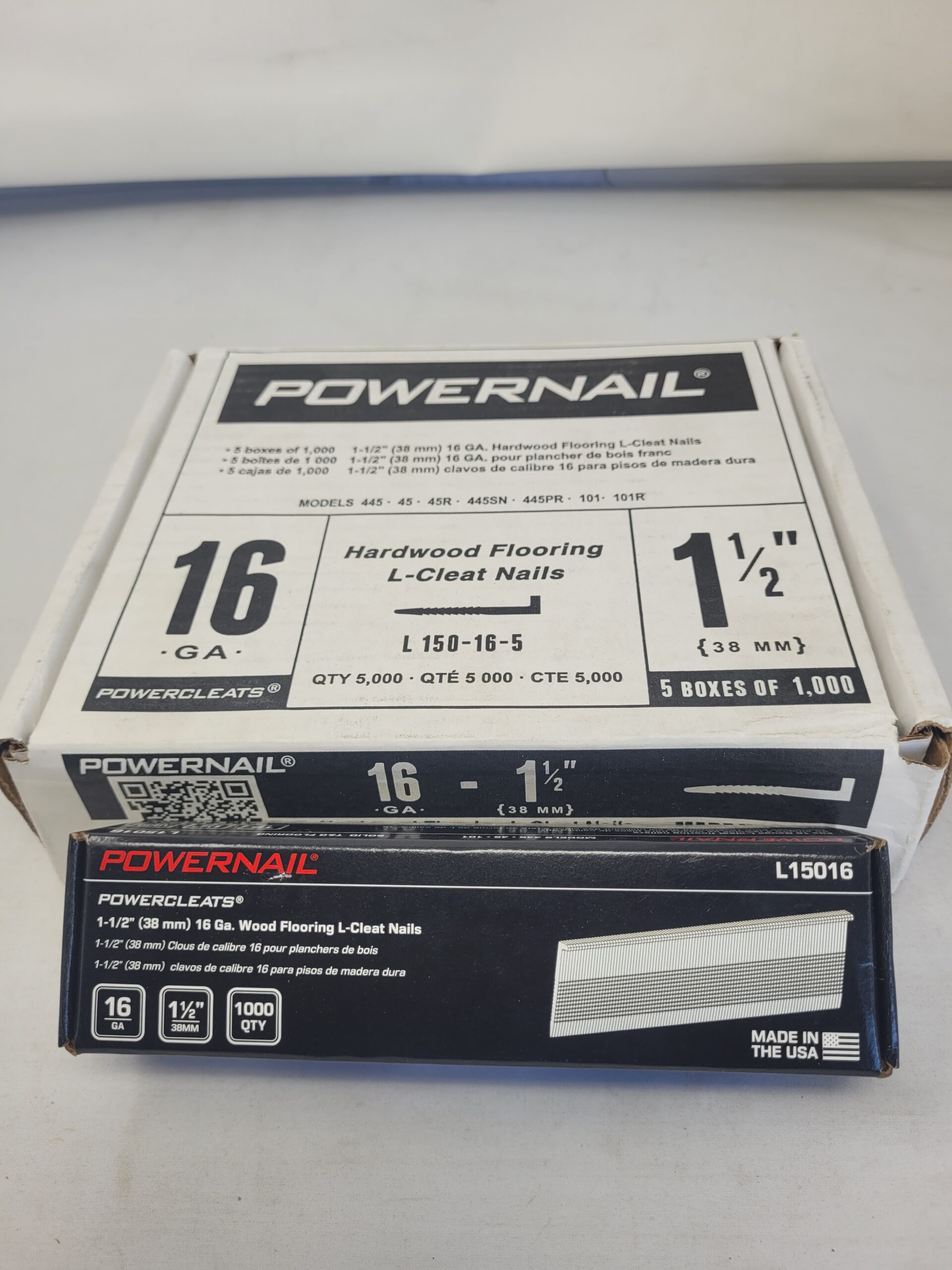 Powernail 16G 1-1/2″ Cleats 1000 per box – Pro Wood Floor Supply Inc